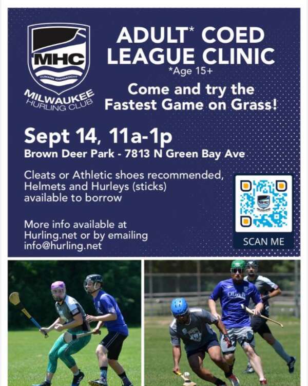 Adult Hurling Clinic Sep 14th – Milwaukee Hurling Club